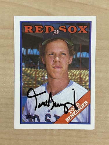 TODD BENZINGER BOSTON RED SOX SIGNED AUTOGRAPHED 1988 TOPPS CARD #96 W ...