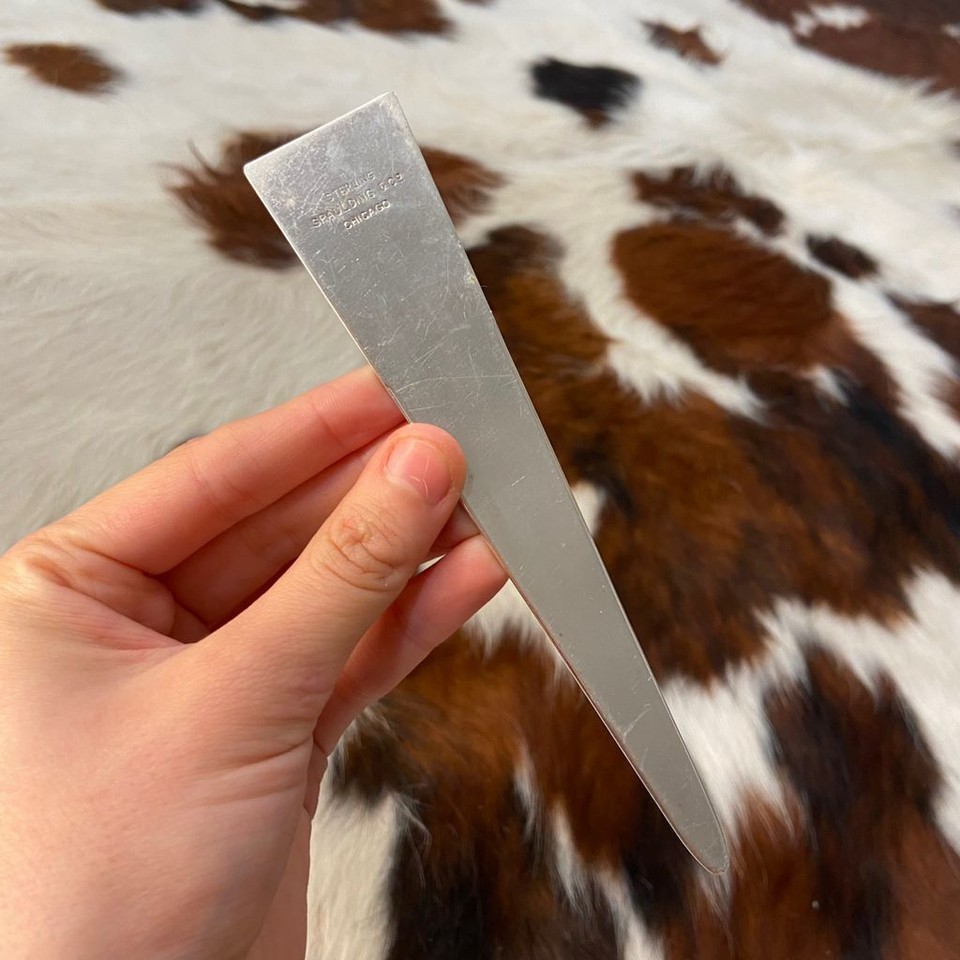 Sterling Silver Antique letter opener Ruler Office Desk Accessory ...