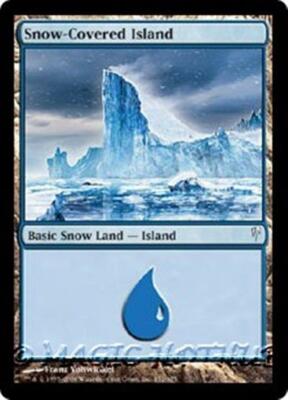 SNOW-COVERED ISLAND Coldsnap MTG Basic Snow Land Island Com | eBay