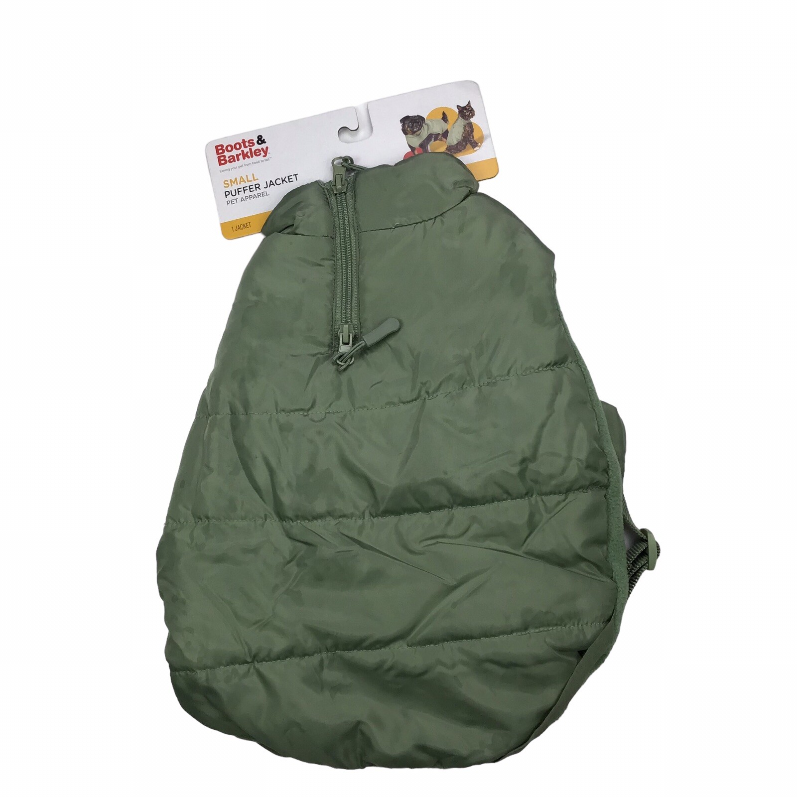 Dog and Cat Puffer Jacket with Buckle - Green - Boots & Barkley Size ...
