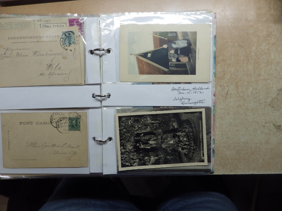 VTG POSTCARD ALBUM FULL OF 100+POSTCARDS TRAVELING ALL OVER THE WORLD ...
