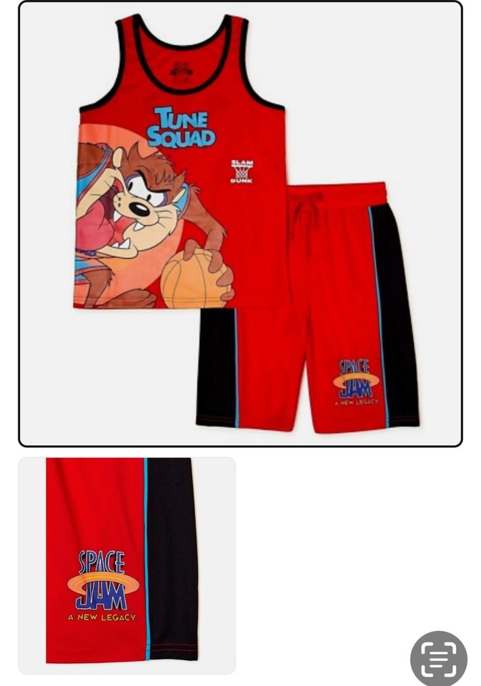 NWT Space Jam Boys Tank Top Shorts Set T-Shirt Halloween Costume Size ...