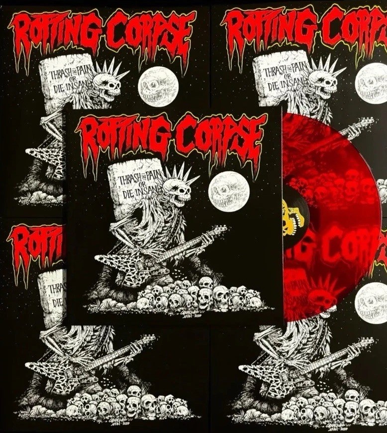 Rotting Corpse Thrash in Pain or Die Insane LP red vinyl SIGNED BY THE ...