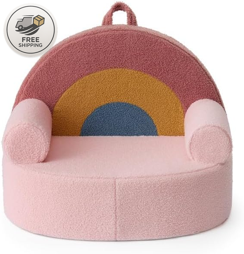 Toddler Chair Comfy, Foam Kids Chair with Soft Teddy Plush, Toddler ...