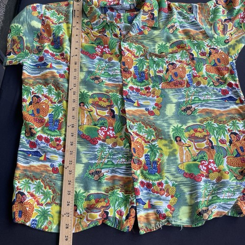 Pineapple Connection Mens Hawaiian Shirt Large Rayon HeyMan Button Up Tropical | eBay