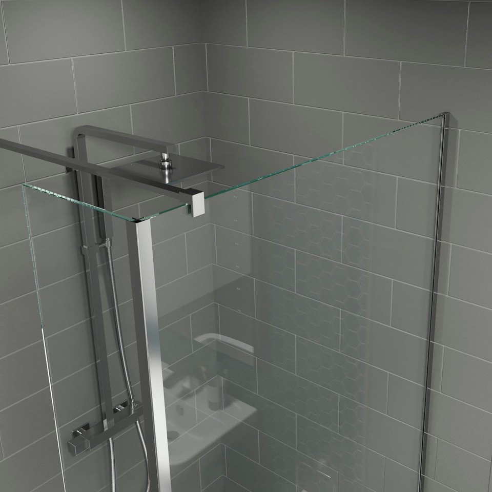 Modern 1200mm Walk In Wet Room Shower Screen Return Panel Easy Clean ...