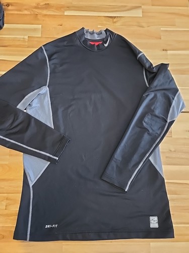 Nike Pro Combat Shirt Mens L Hyperwarm Compression Fitted Performance ...