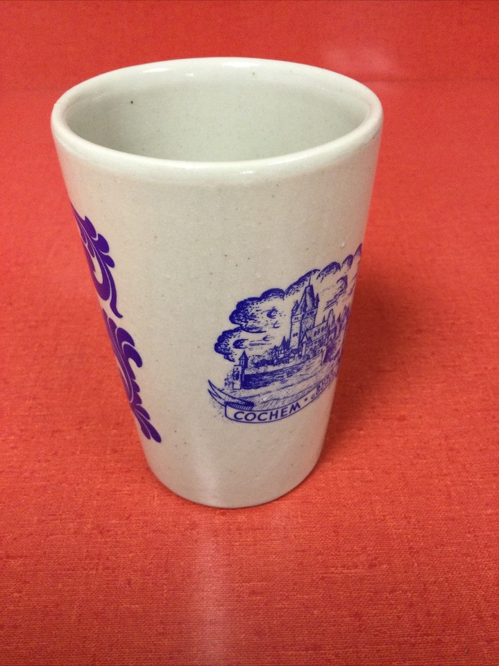 Vintage German Burg Cochem Stoneware Cup Mug “Trink aus Stein den edlen ...