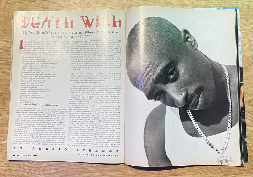 1996 TUPAC SHAKUR THE SOURCE ICONIC MAGAZINE COVER “TUPAC FREE?” MARCH ...