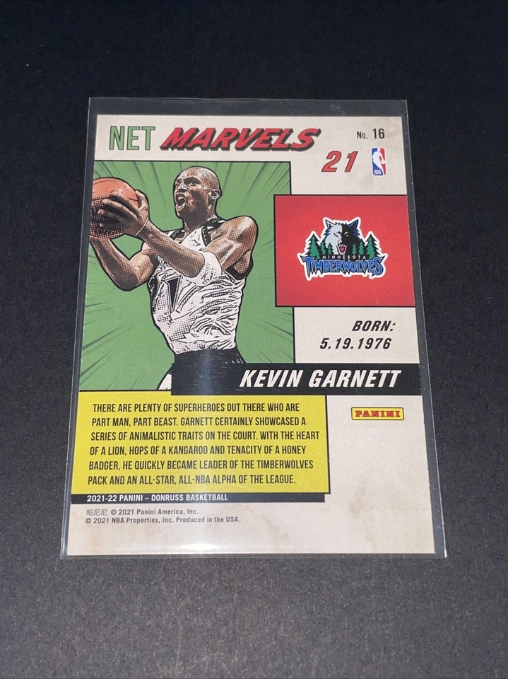 2021-22 Panini Donruss Kevin Garnett Purple Press Proof Net Marvels ...