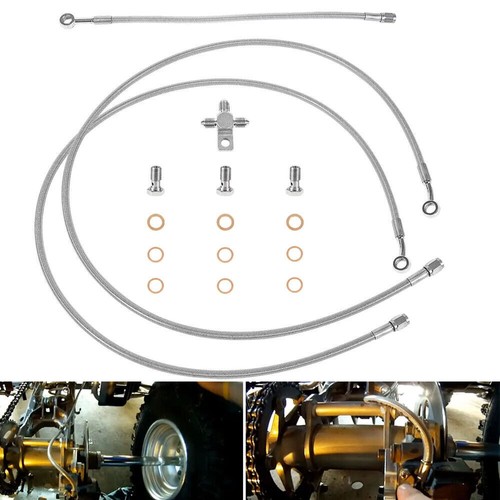 Steel Braided Front Brake Line Kit (3 Line +2") for Yamaha Banshee 350 ...