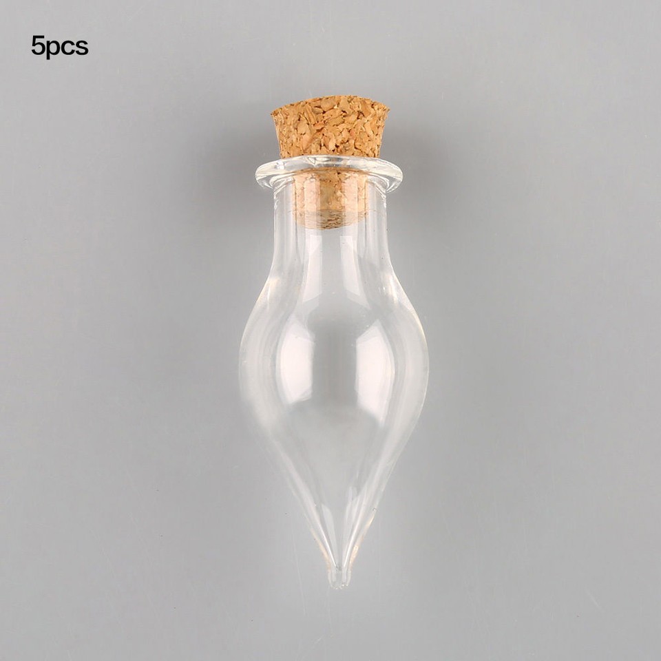 5PCS Transparent Message Vials Mini Glass Empty Jars with Cork Wishing ...