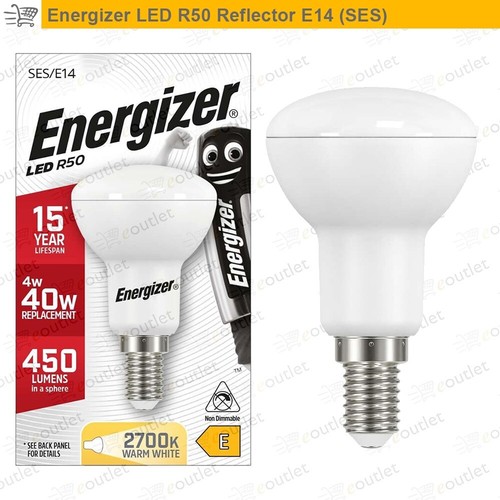 ENERGIZER LED SPOT LIGHT LAMP BULB REPLACEMENT 4W=40W - R50 E14 SES ...