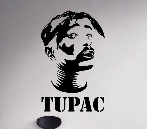 Tupac Shakur Wall Decal 2Pac Vinyl Sticker Hip Hop Unique Home Art ...