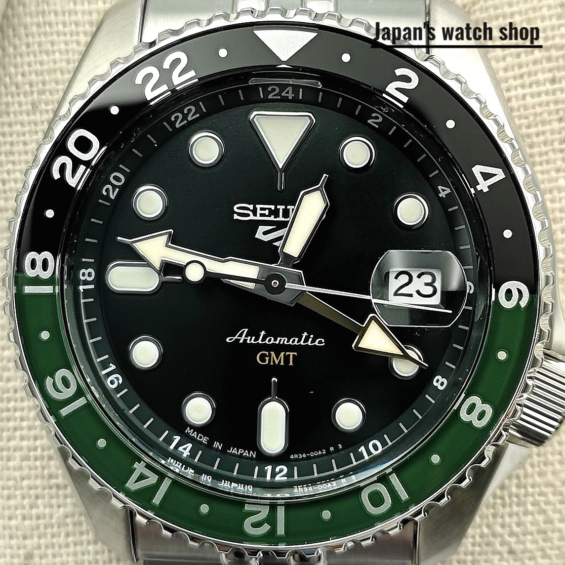 SEIKO 5 Sports SBSC019 Green SKX Sports Style GMT Men's Watch New in ...