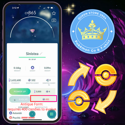 Pokémon TRADE—GO — Shiny Sinistea Antique Form — 20k—1mil Stardusts ...