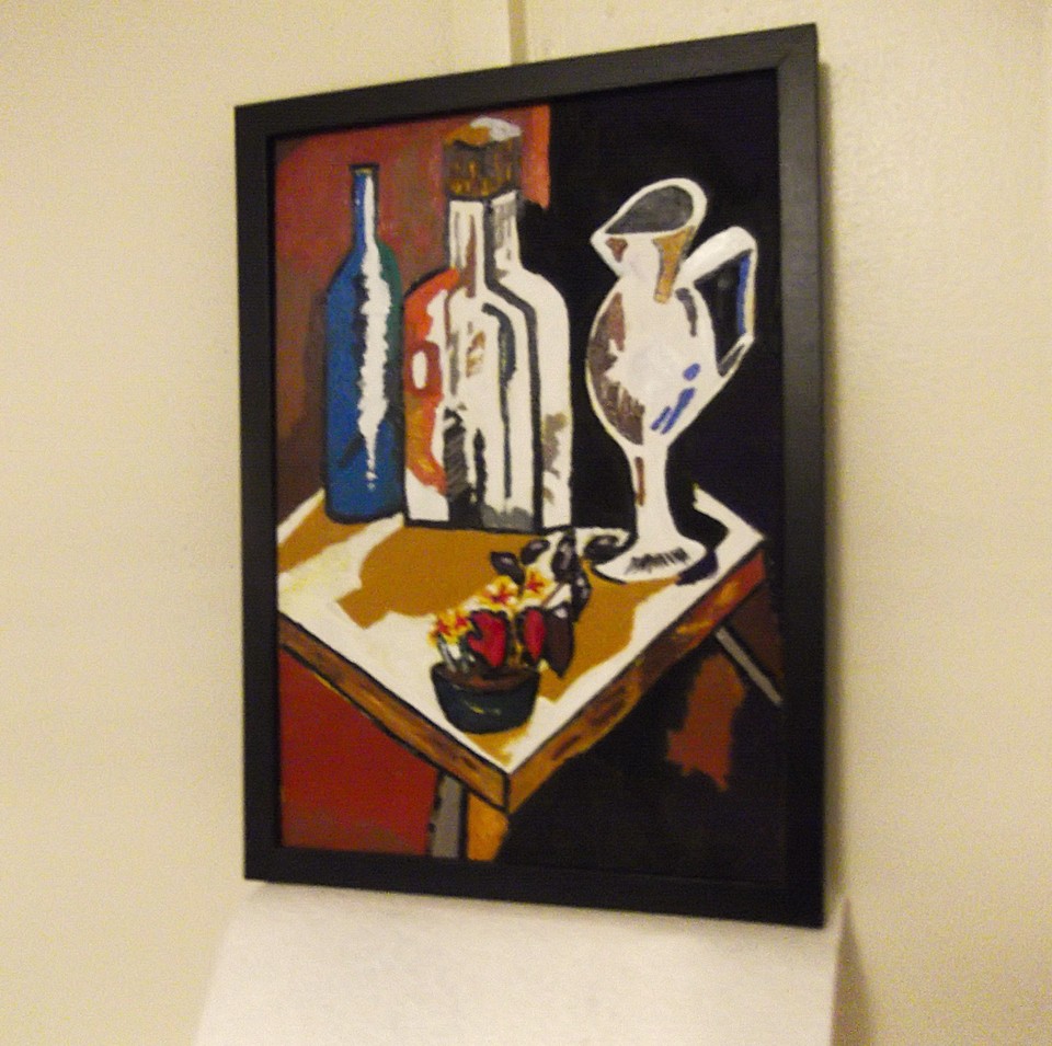 Modernist cubist style Abstract Still Life painting On Board | eBay UK