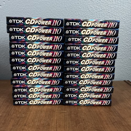 LOT OF 24 TDK CD POWER 110 BLANK AUDIO CASSETTE TAPE HIGH BIAS Type II ...