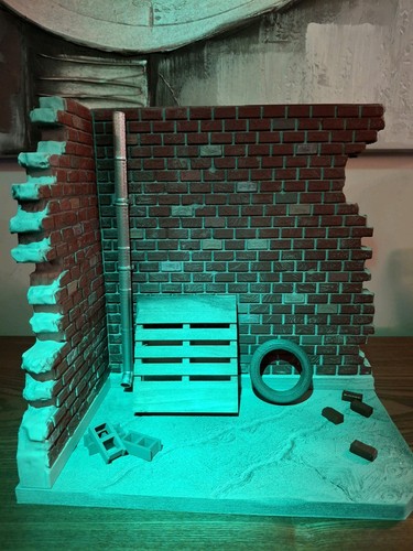 BRICK WALL DIORAMA MARVEL LEGENDS MEZCO NECA NYC BUILDING WITH ...