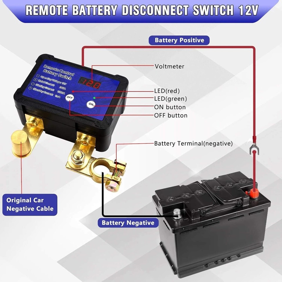 1PCS 12V 240A New Remote Battery Disconnect Switch auto kill switch kit ...