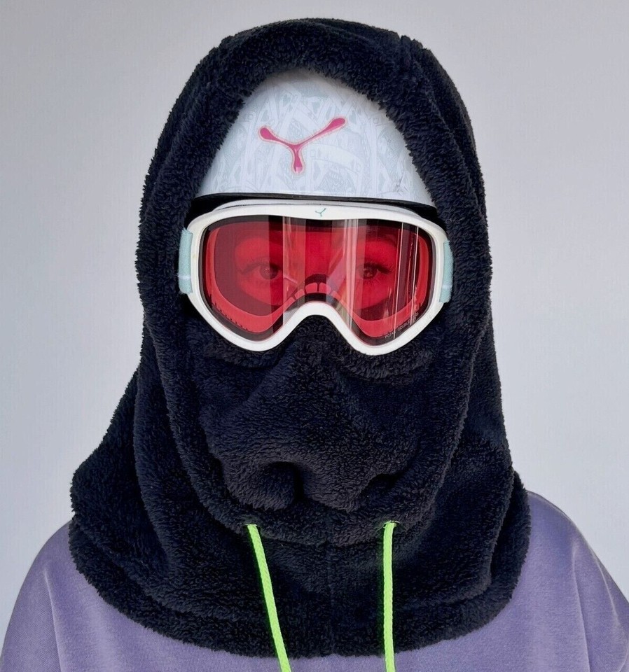 Pink Hood Over Helmet, Snowboard Hood, Sherpa Ski Hood, Balaclava ...