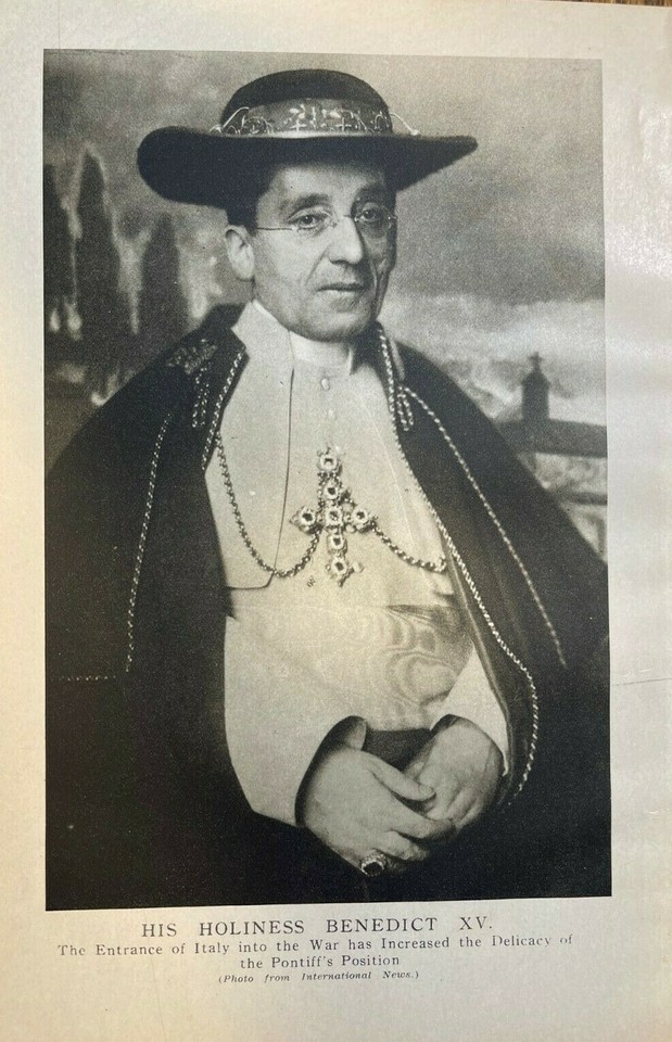 1915 Vintage WWI Illustration Pope Benedict XV | eBay
