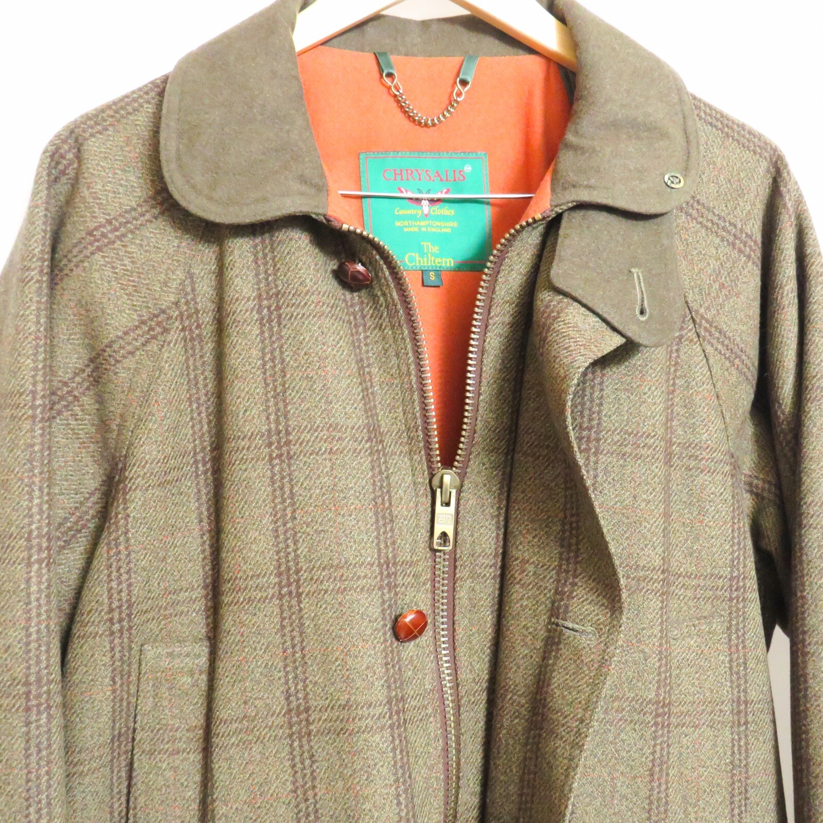 Chrysalis The Chiltern Brown/Olive Plaid Wool Field Jacket Coat Small ...