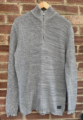 2ND Chapter Men's Grey Outdoor Bodywarmer Pullover Jumper Quarter Zip ...