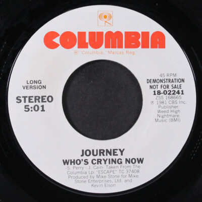 JOURNEY: who's crying now COLUMBIA 7" Single 45 RPM | eBay