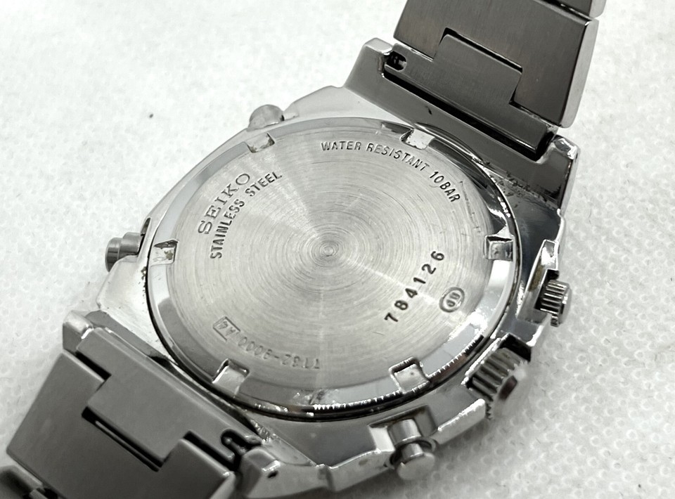 Auth Vintage SEIKO SUS Chronograph Telemeter Red Dial Wristwatch 7T32 ...