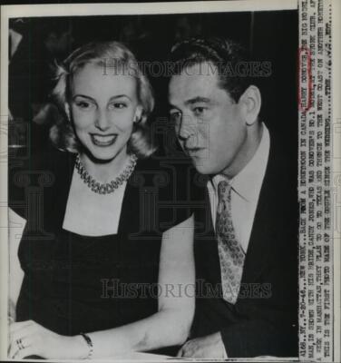 1946 Press Photo Harry Conover and bride, Candy Jones back from ...