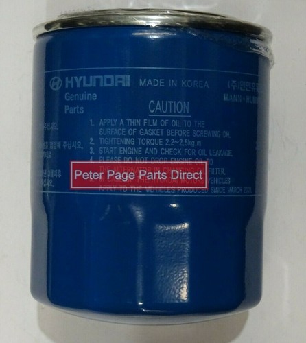 Genuine Hyundai New Oil Filter suit iLoad iMax 2.5 L built 12/2017-03/ ...