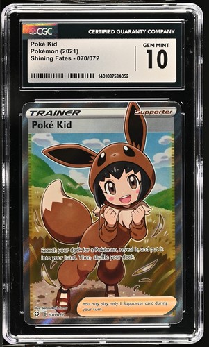 CGC 10 Poké Kid 2021 Shining Fates 070/072 Ultra Rare Graded Pokemon ...