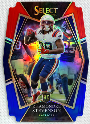 2021 Panini Select Rhamondre Stevenson Rookie Card RC 175 Red Blue Die ...