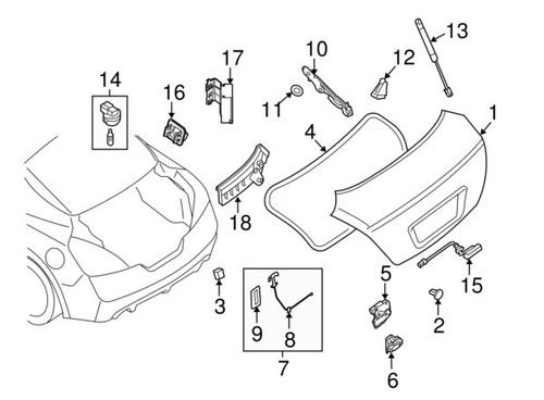 84400-ZN60A Nissan Hinge assy-trunk lid, rh 84400ZN60A, New Genuine OEM ...