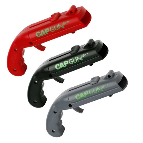 Cap Shooting Bottle Opener Gun - Launches Caps for World L, Grey red ...