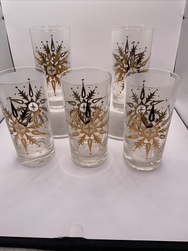 Set Of 5 MCM Atomic Helen Conroy Vintage Barware Glasses | eBay