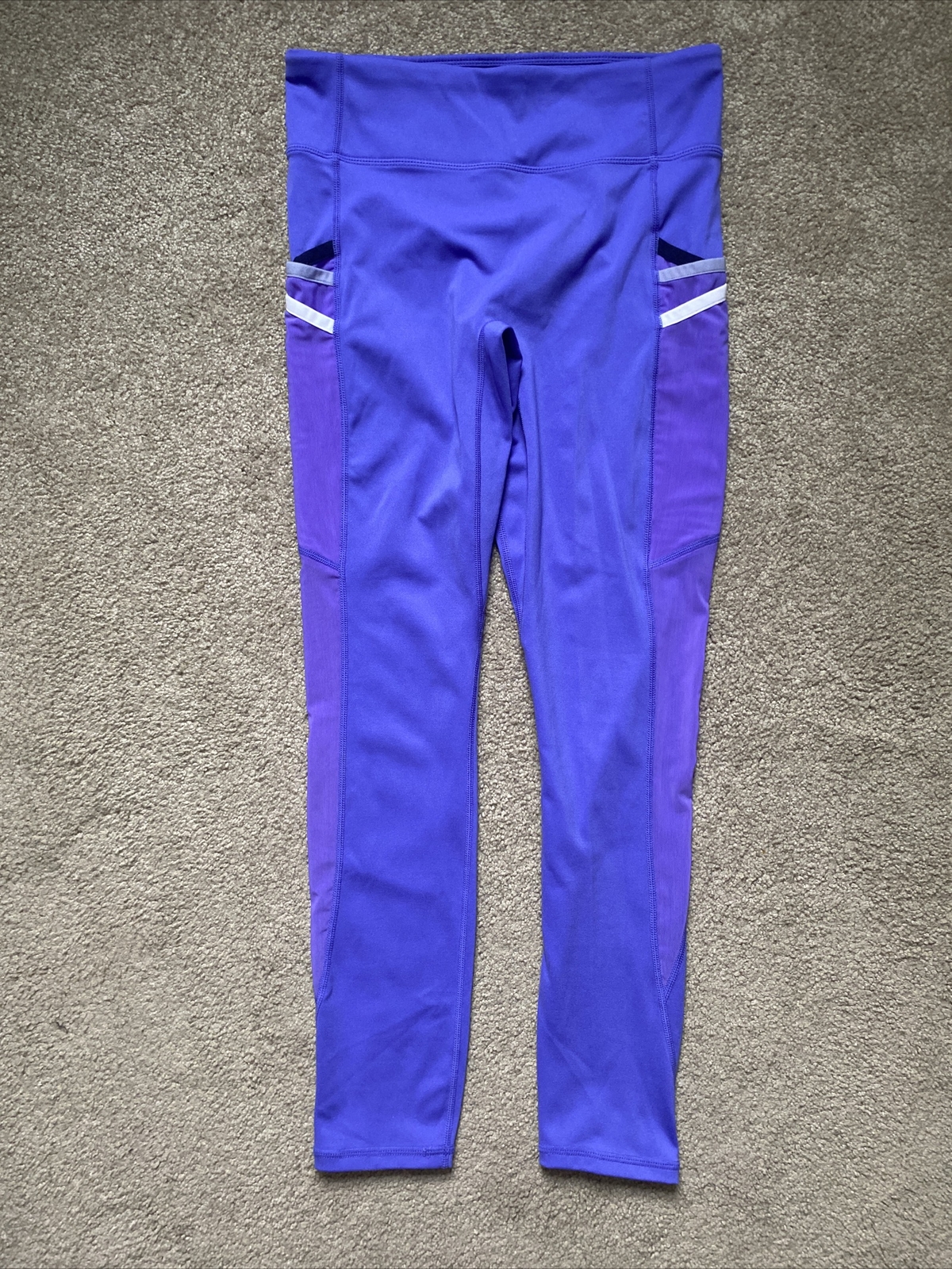 Womens Fabletics Motion 365 Size S Purple Leggings Partial Sheer Legs ...