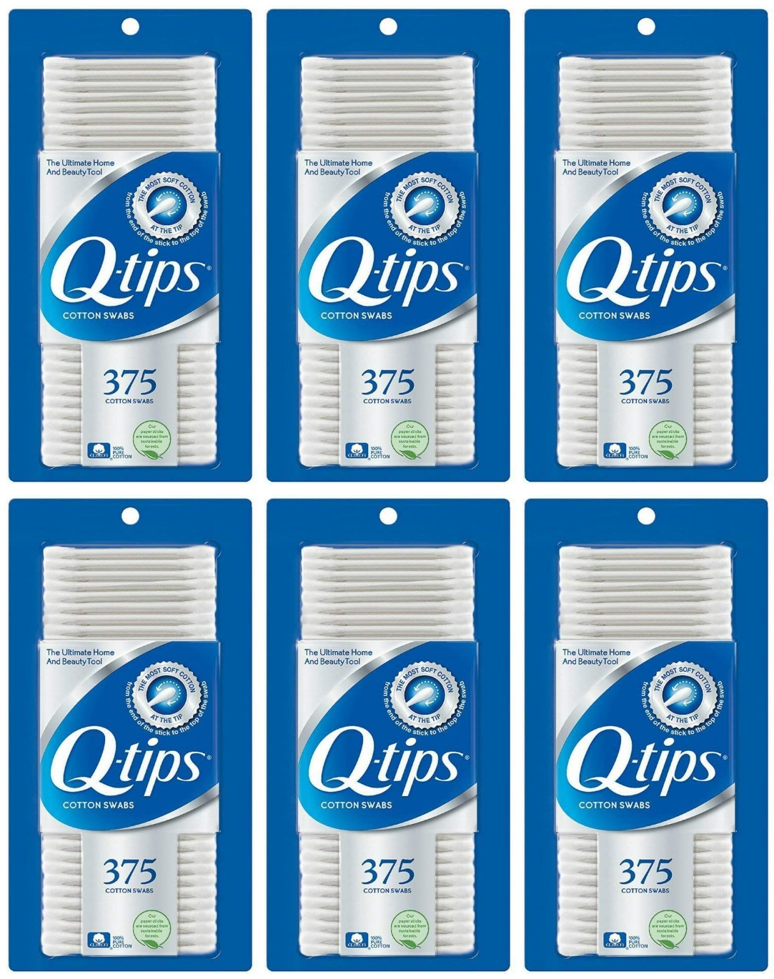 Q-tips Cotton Swabs Original Cotton Swab Made With 100% Cotton 375 ...