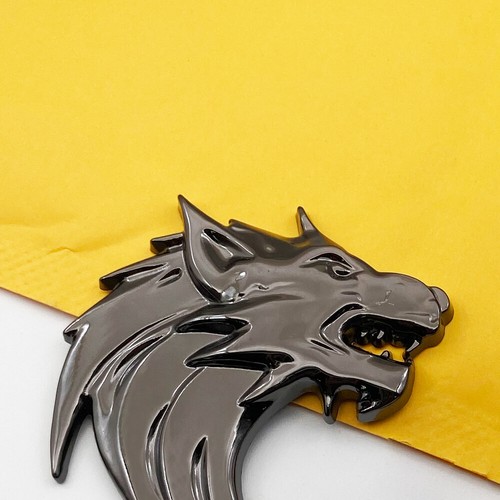 Glossy Black Metal Wolf Head Grille Emblem Sports Racing SUV Grill ...