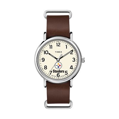 Timex Tribute Men's NFL Weekender 40mm Quartz Leather Strap Pittsburgh ...