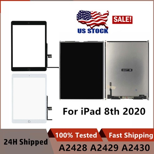 For iPad 8th Gen 2020 A2428 A2429 A2430 Touch Screen & LCD Display ...