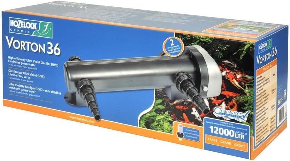 Hozelock Vorton 36 UVC Lamp Efficient Elimination of Green Water Algae ...