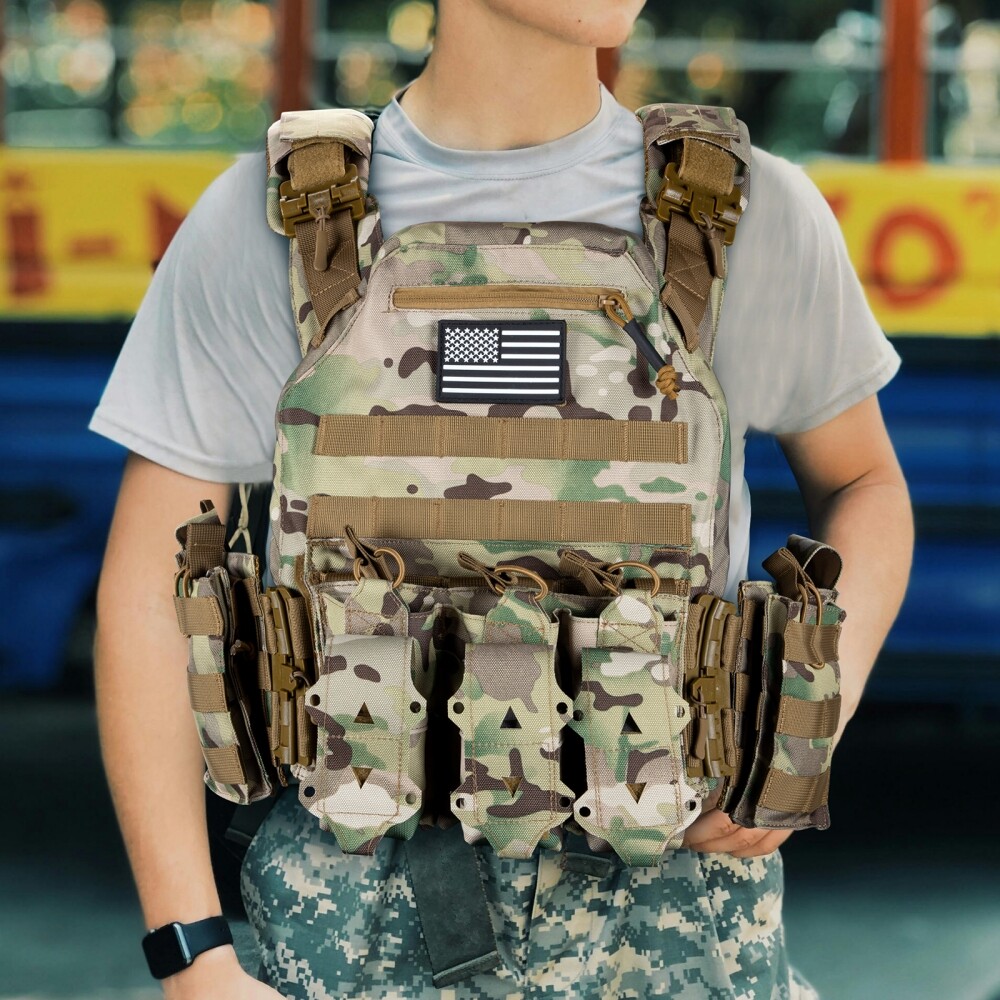 Tactical Vest Chest Rigs Quick Release Lightweight Vest Adjustable for ...