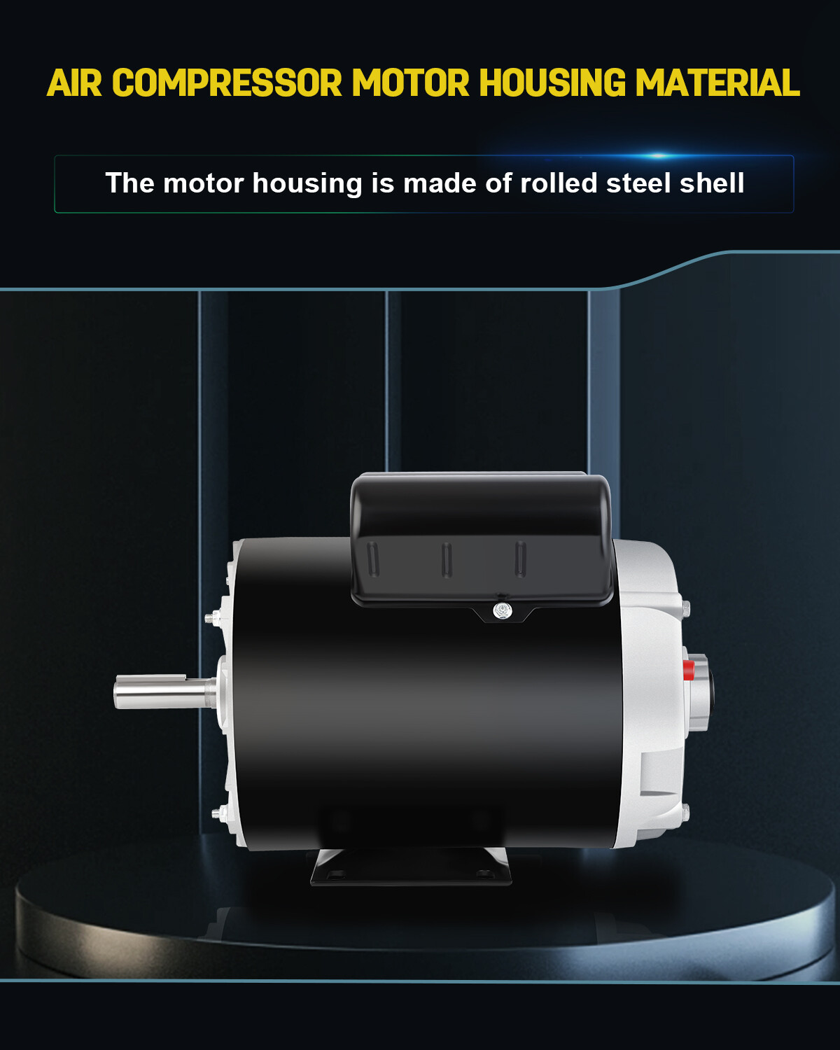 3.7 HP Air Compressor Motor Single Phase 3450 RPM 56 Frame 5/8" Shaft ...