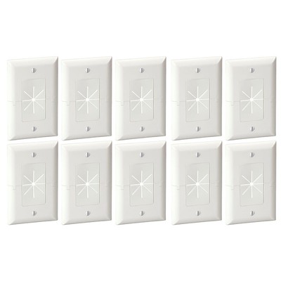 10x Split Wall Plate 1-Gang Flexible Opening Low Voltage Audio Video ...