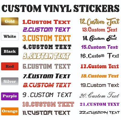 Personalised Text Vinyl Stickers|Custom logo stickers| Custom text ...