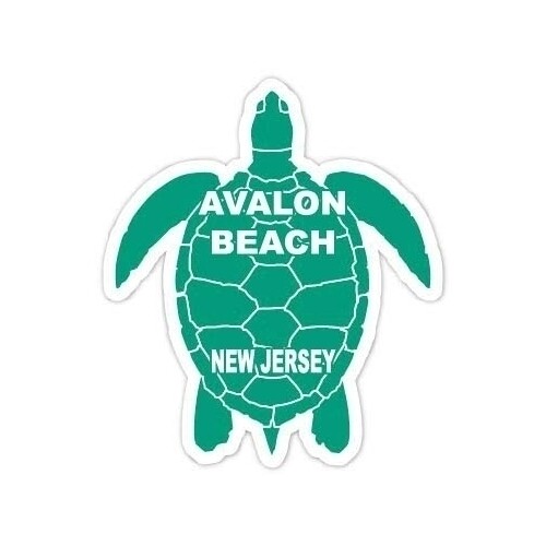 Avalon Beach Jersey Souvenir 4 Inch Green Turtle Shape Decal Sticker ...