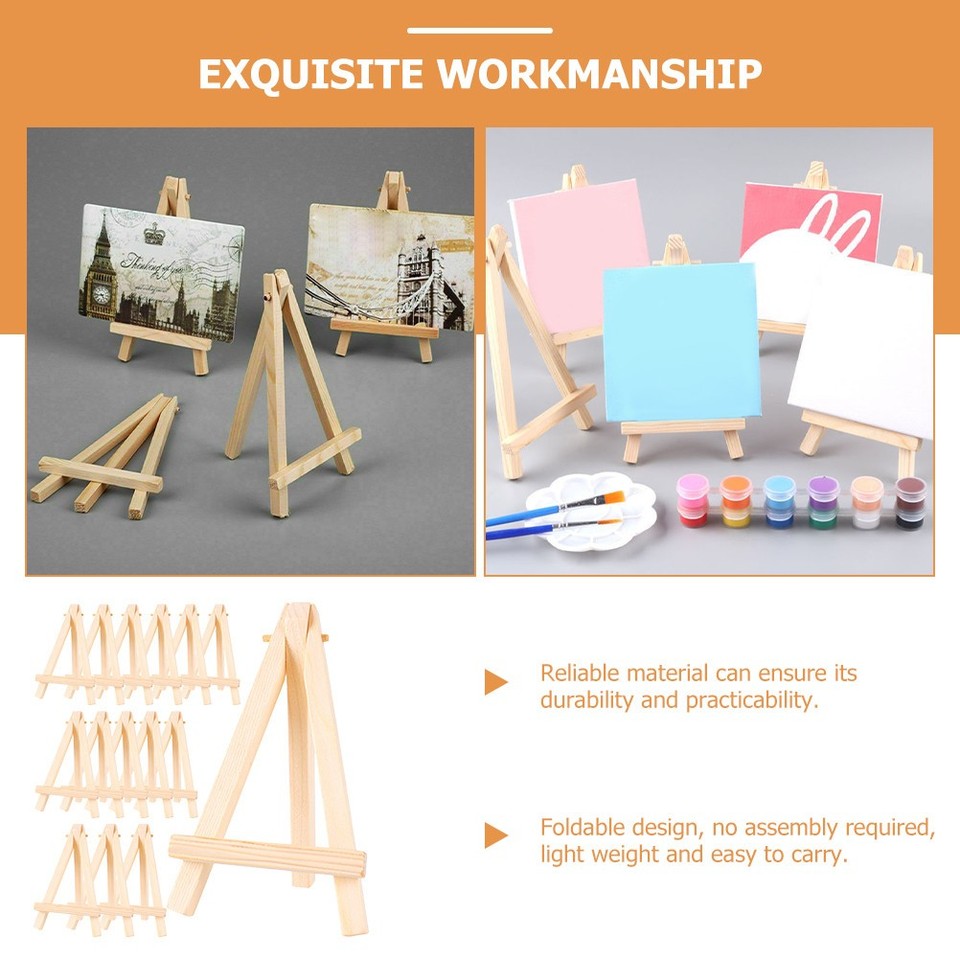 15Pcs Painting Easels Wooden Trapezoid Display Painting Stand Mini ...