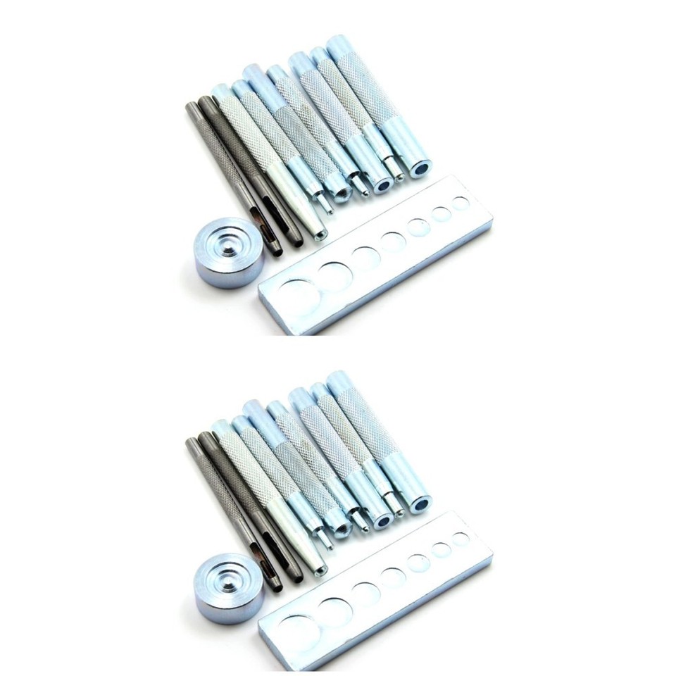 2 Pieces Rivet Tool Snap Button Fastener Kit Die Punch with Base | eBay UK